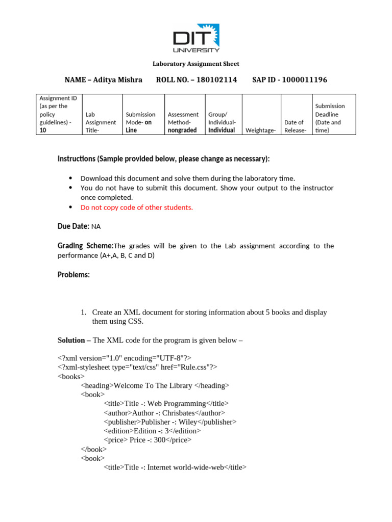 Lab-10_Aditya_Mishra | PDF | Software Engineering | Computer Science