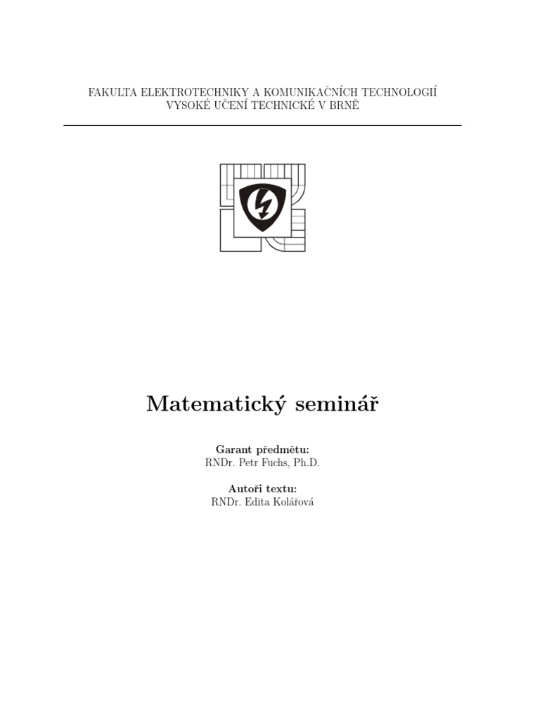 Matematicky Seminar | PDF
