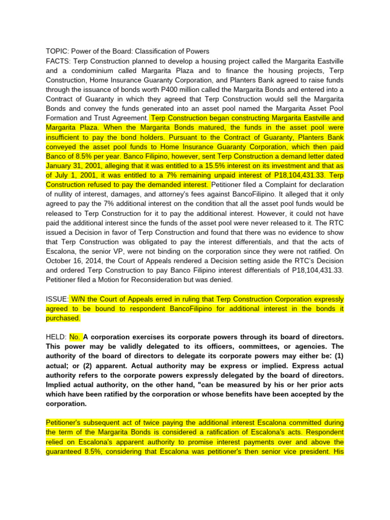 TERP Construction Corporation Vs Banco Filipino Savings and Mortgage ...