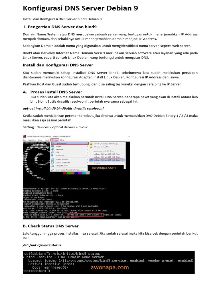 Panduan DNS Server Debian 9 | PDF