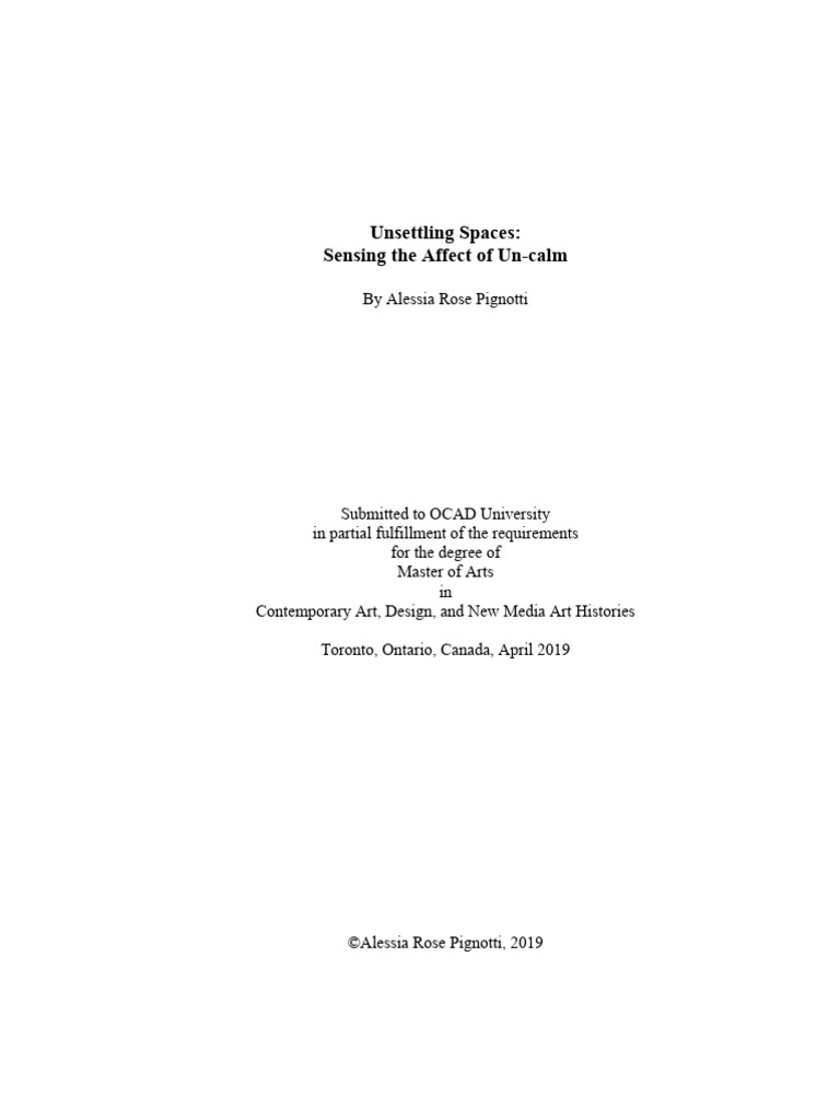 Pignotti Alessia 2019 MA CADN MRP | PDF | Installation Art | Senses