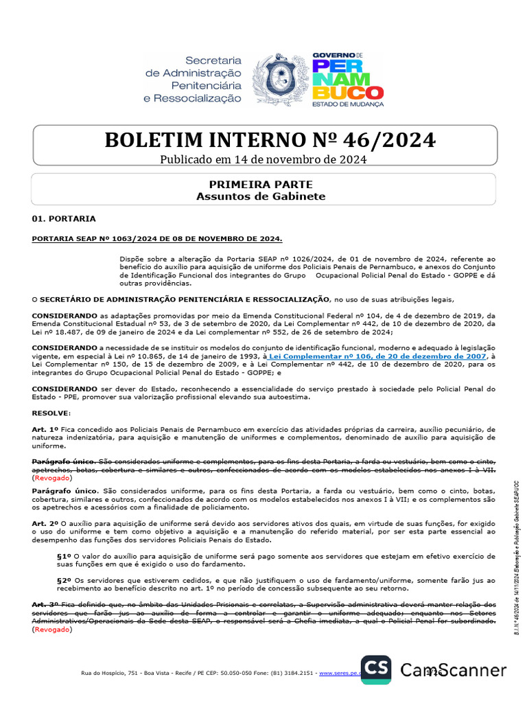 Auxílio para Uniformes Policiais em PE | PDF