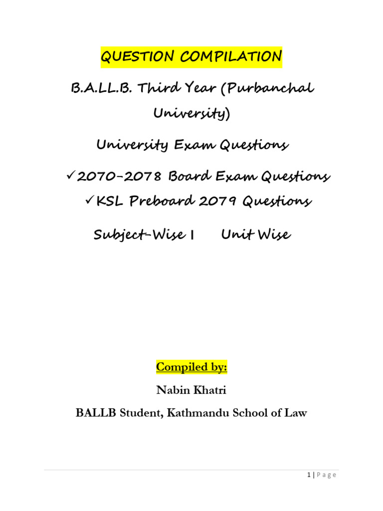 BALLB 3rd Yr Board Exam Qns | PDF | Human Rights | International Law