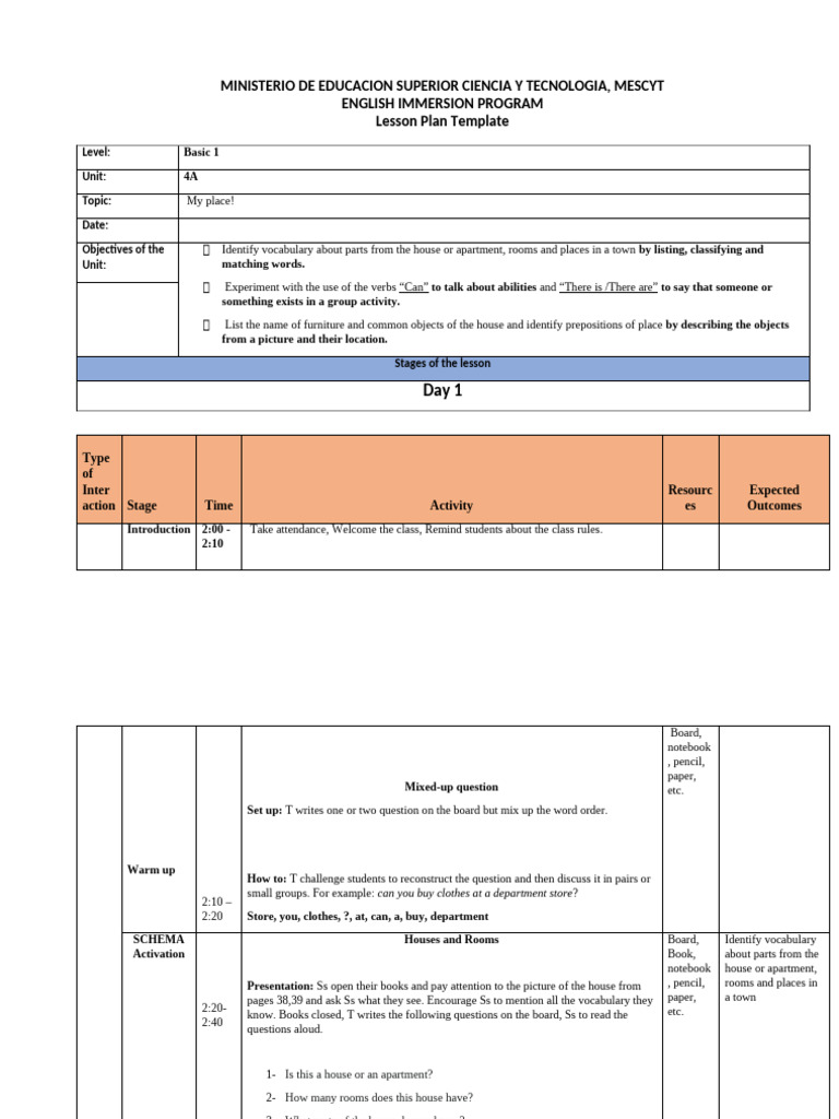 Double Click 1 Unit 4 A | PDF | Vocabulary | Object (Grammar)