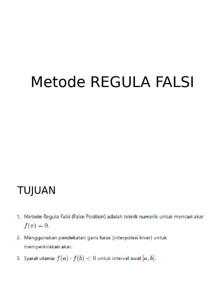 Metode Regula Falsi | PDF