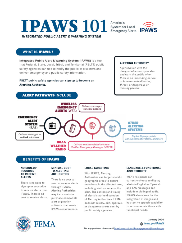 Fema Ipaws 101-Slicksheet 042024 | PDF | Public Safety | Civil Defense