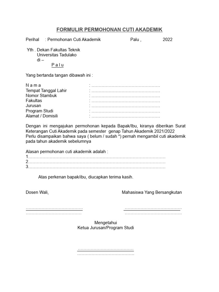 formulir cuti.docx | PDF