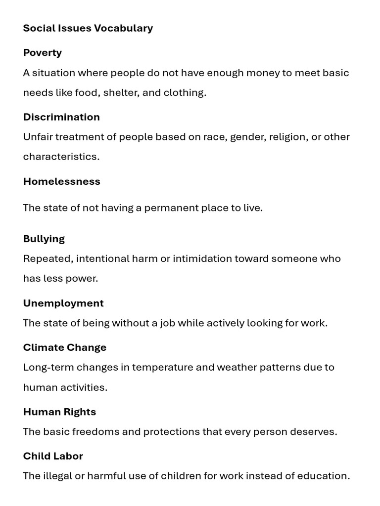 Flash Cards Social Issues | PDF