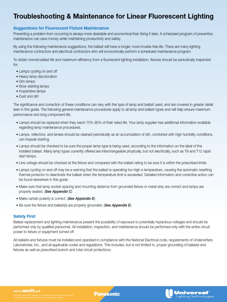 Florecent Troubleshooting | PDF | Fluorescent Lamp | Lighting
