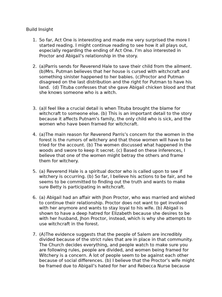 Build Insight - The Crucible | PDF | Witchcraft