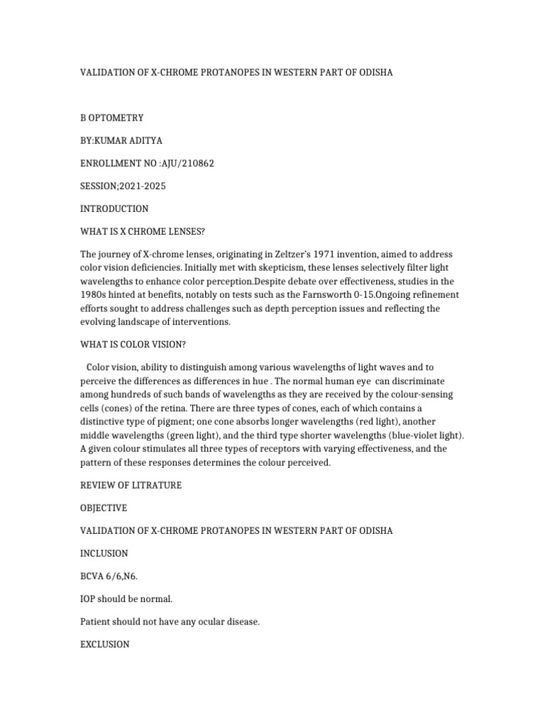 X-Chrome Lens Study in Odisha | PDF