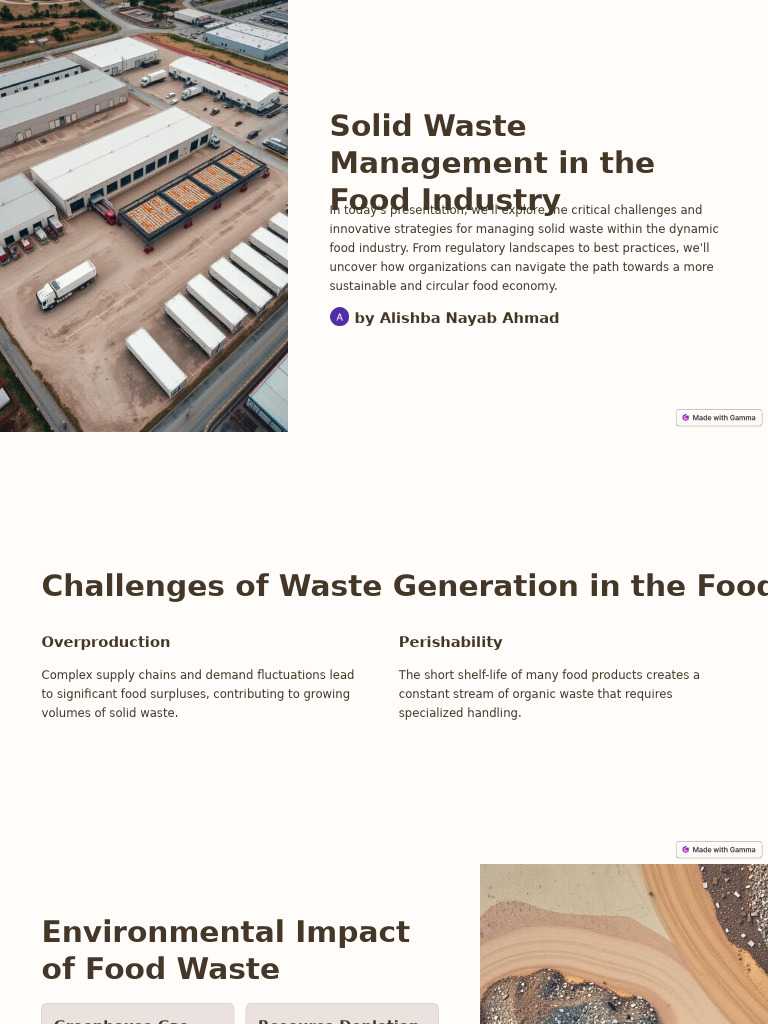 Solid Waste Management in Food Industry | PDF | Waste Management | Waste