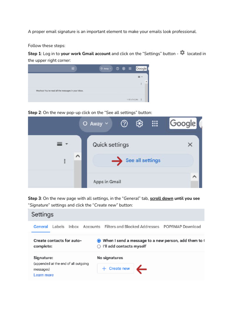 Signature Set Up Guide | PDF