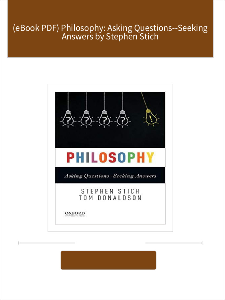 (Ebook PDF) Philosophy: Asking Questions - Seeking Answers by Stephen ...