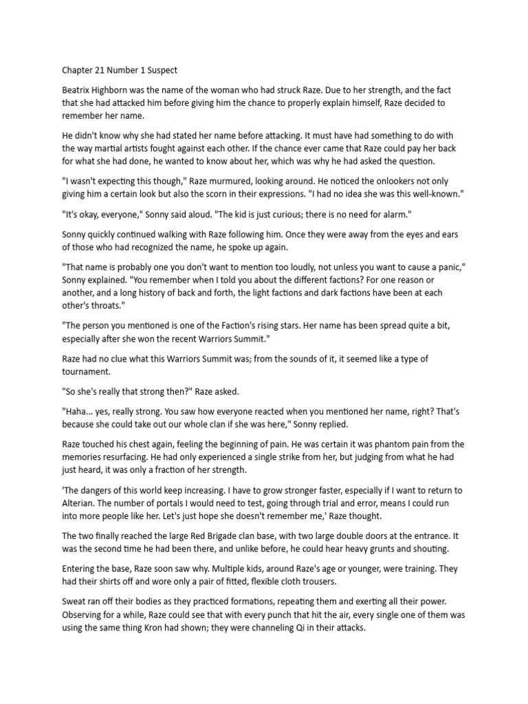 Chapter 21 Number 1 Suspect | PDF