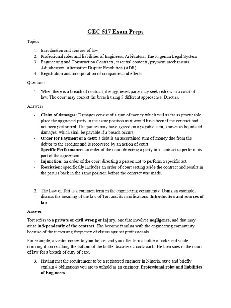 GEC 517 Exam Preps | PDF | Mediation | Offer And Acceptance