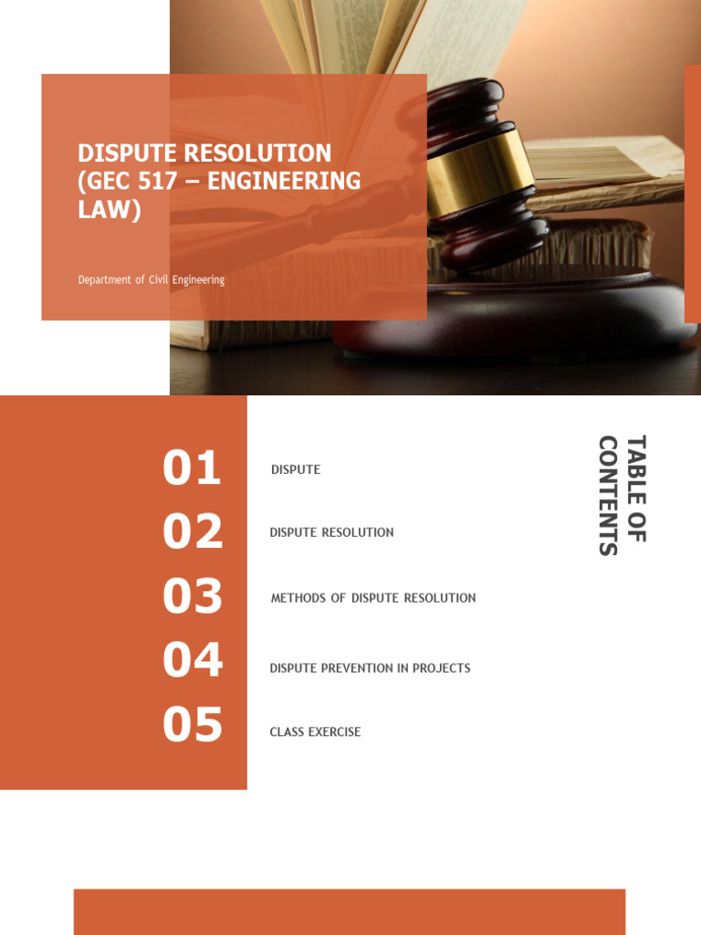 Dispute Resolution in Engineering Law | PDF | Mediation | Arbitration