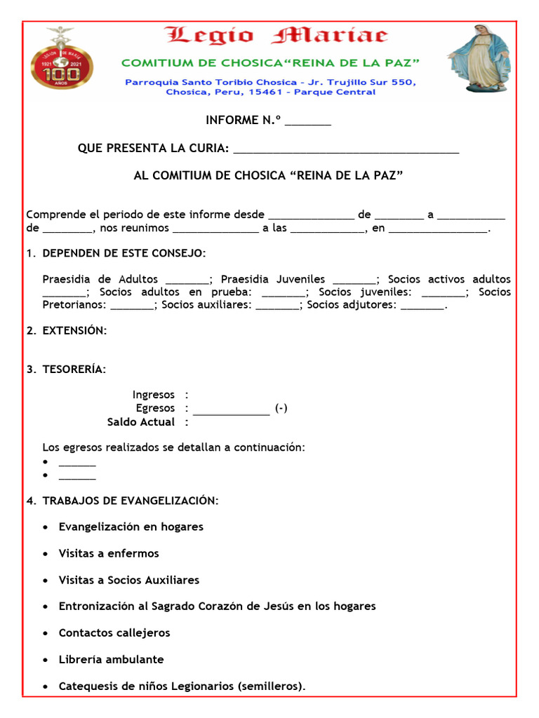 Modelo Informe Anual Curia | PDF