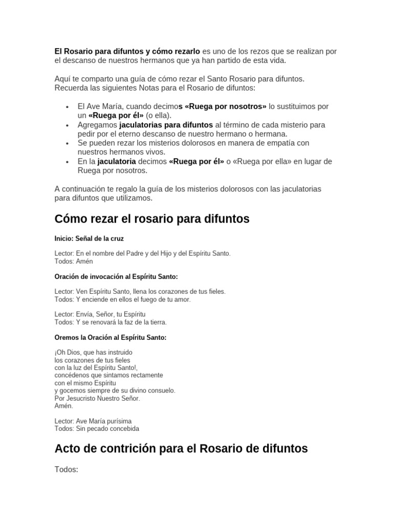 El Rosario para Difuntos y Cómo Rezarlo | PDF | María, madre de Jesús | Oración