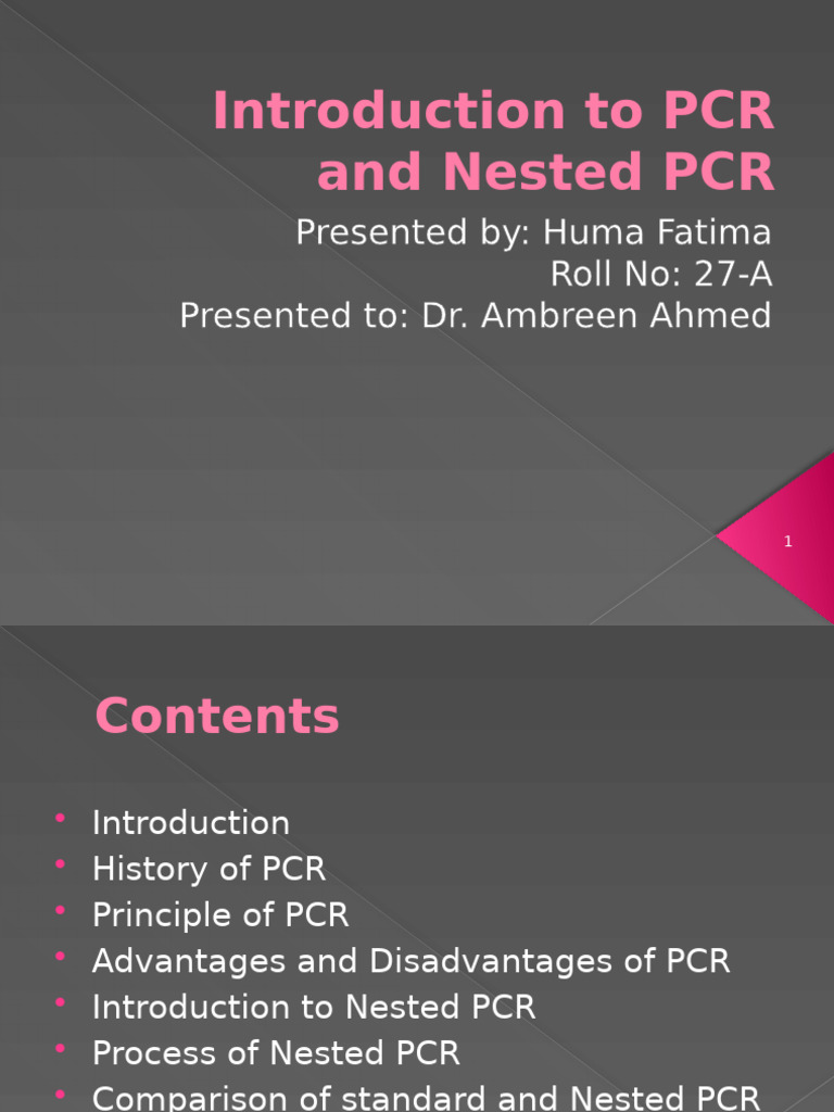 Huma Fatima PCR Nested PCR | PDF | Polymerase Chain Reaction | Primer (Molecular Biology)