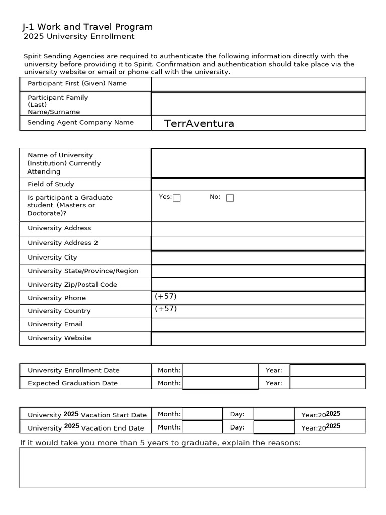Proof of University Enrollment Form 2025 | PDF