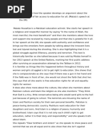 Malala - UN Speech | PDF | Malala Yousafzai