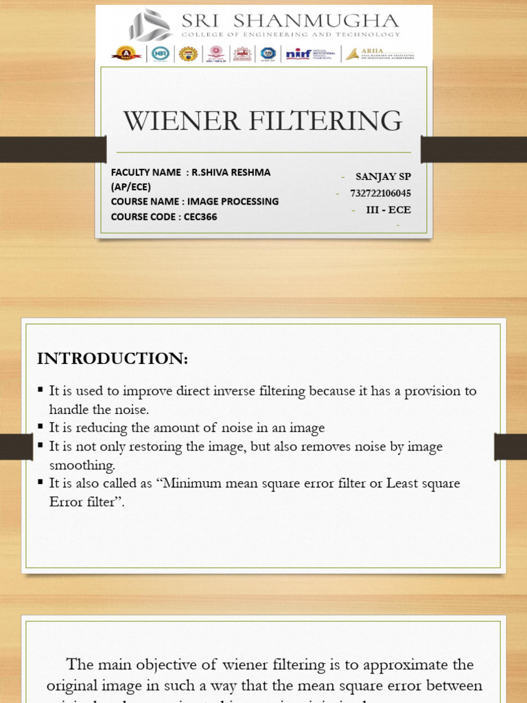 Wiener Filtering | PDF