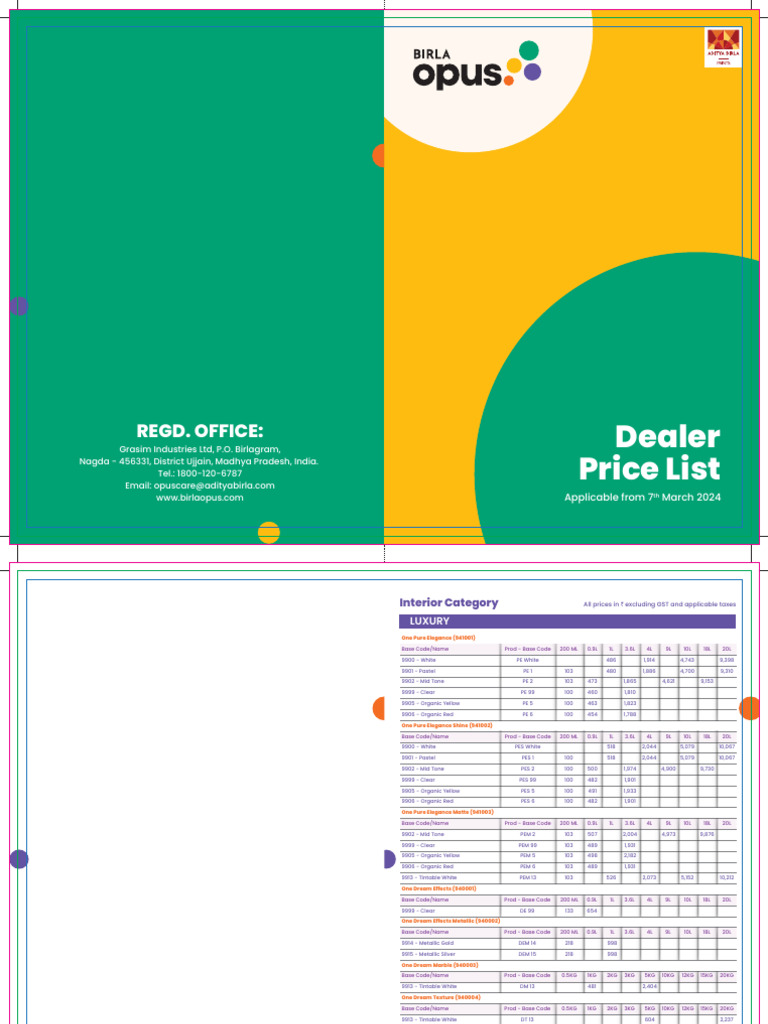 BirlaOpus-DPL-List - 070324 - Final | PDF | Color