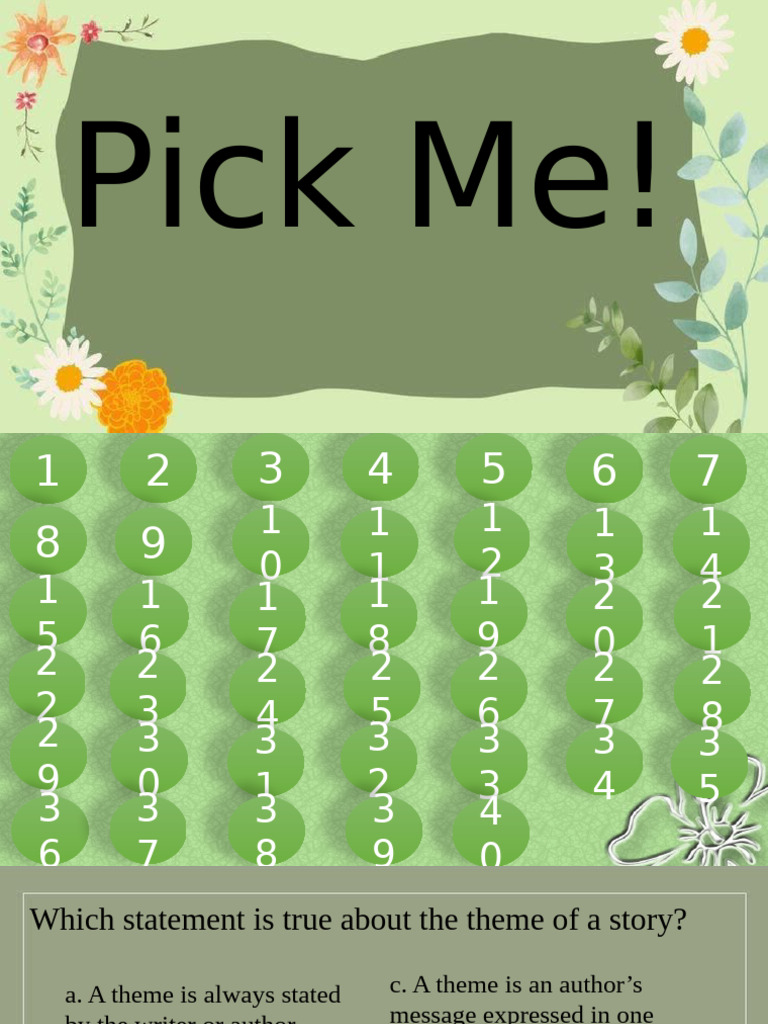 Pick a Number | PDF