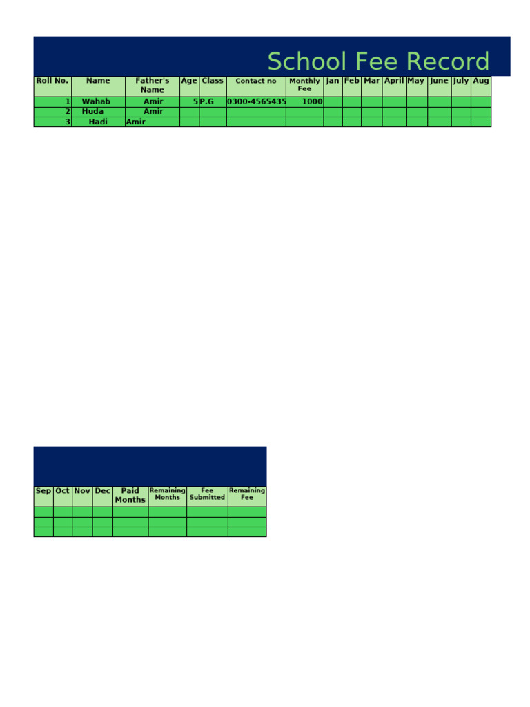 School Fee Record | PDF