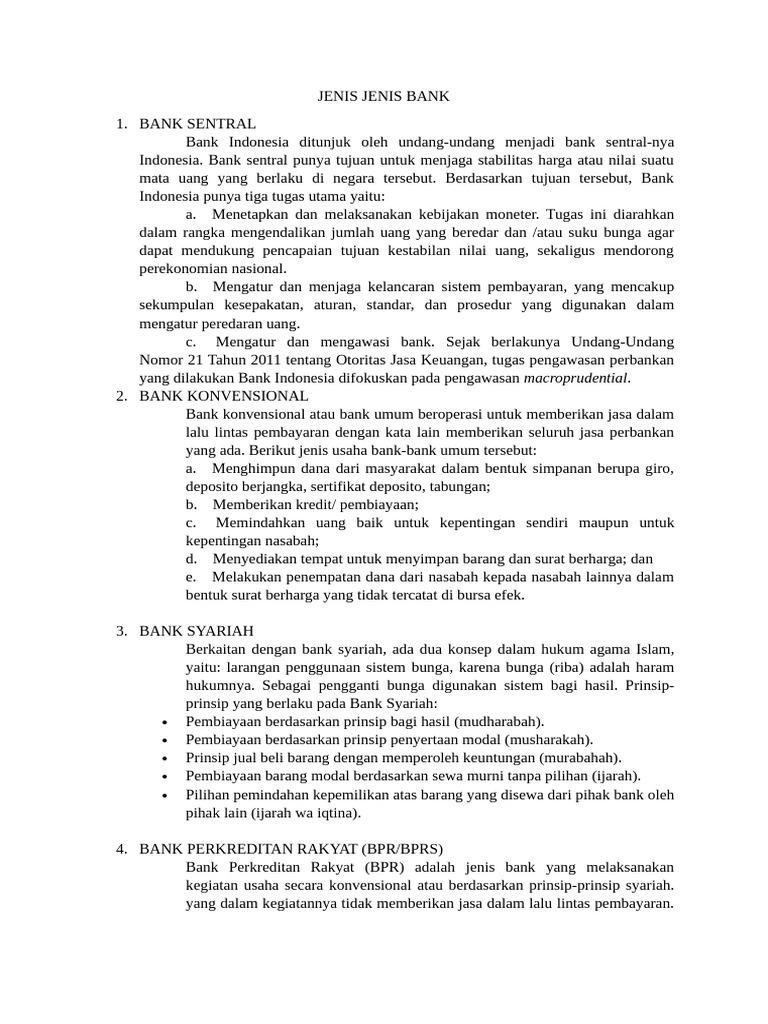 JENIS JENIS BANK | PDF