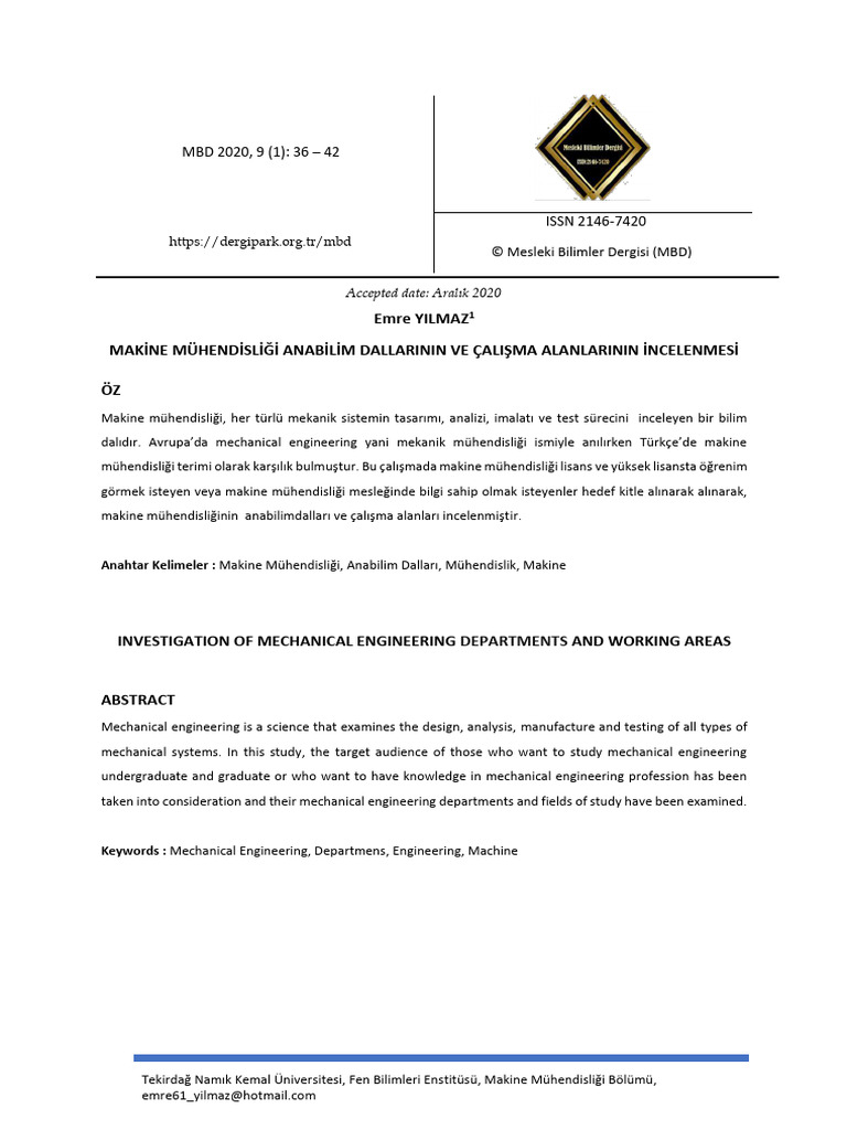 MAK__NE M__HEND__SL______ ANAB__L__M DALLARININ VE __ALI__MA ALANLARININ __NCELENMES__[ | PDF