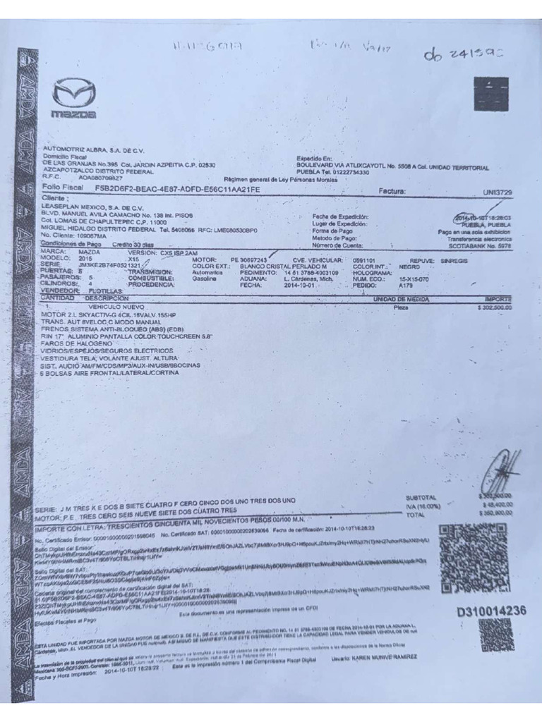 Factura Mazda | PDF