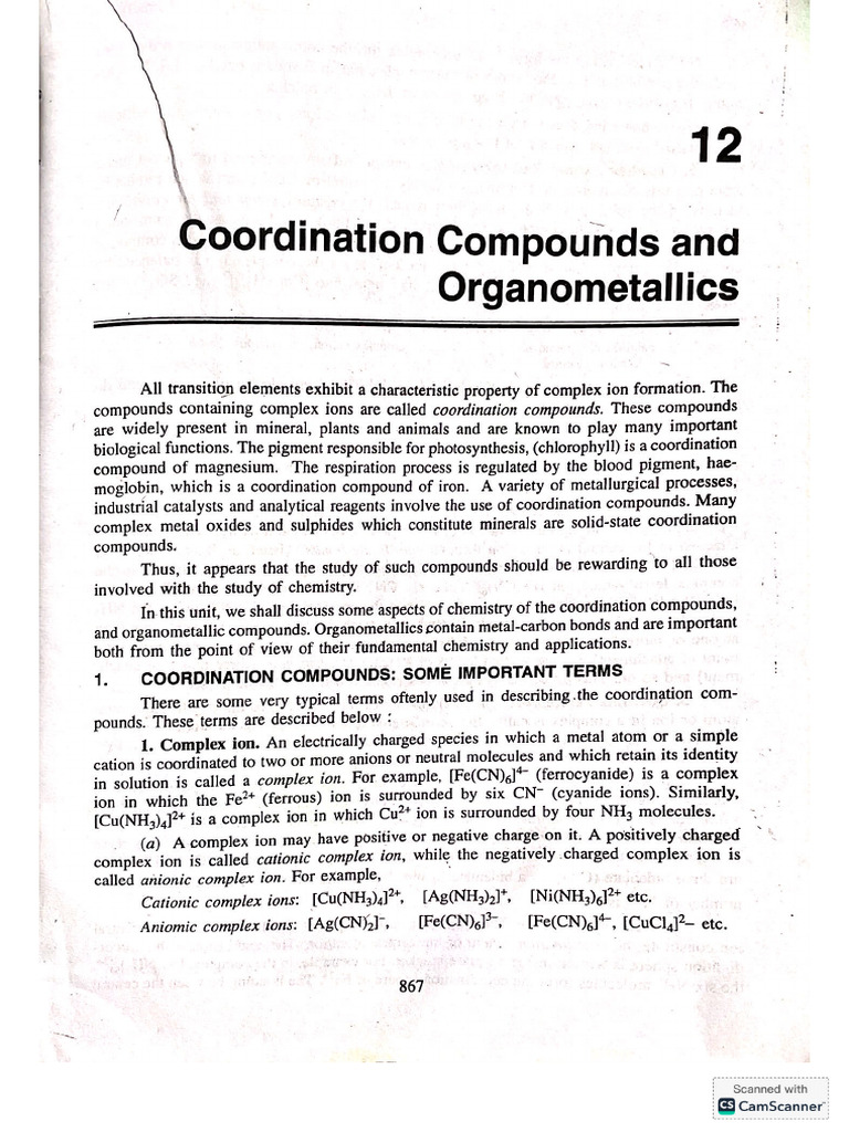Coordination Compounds | PDF