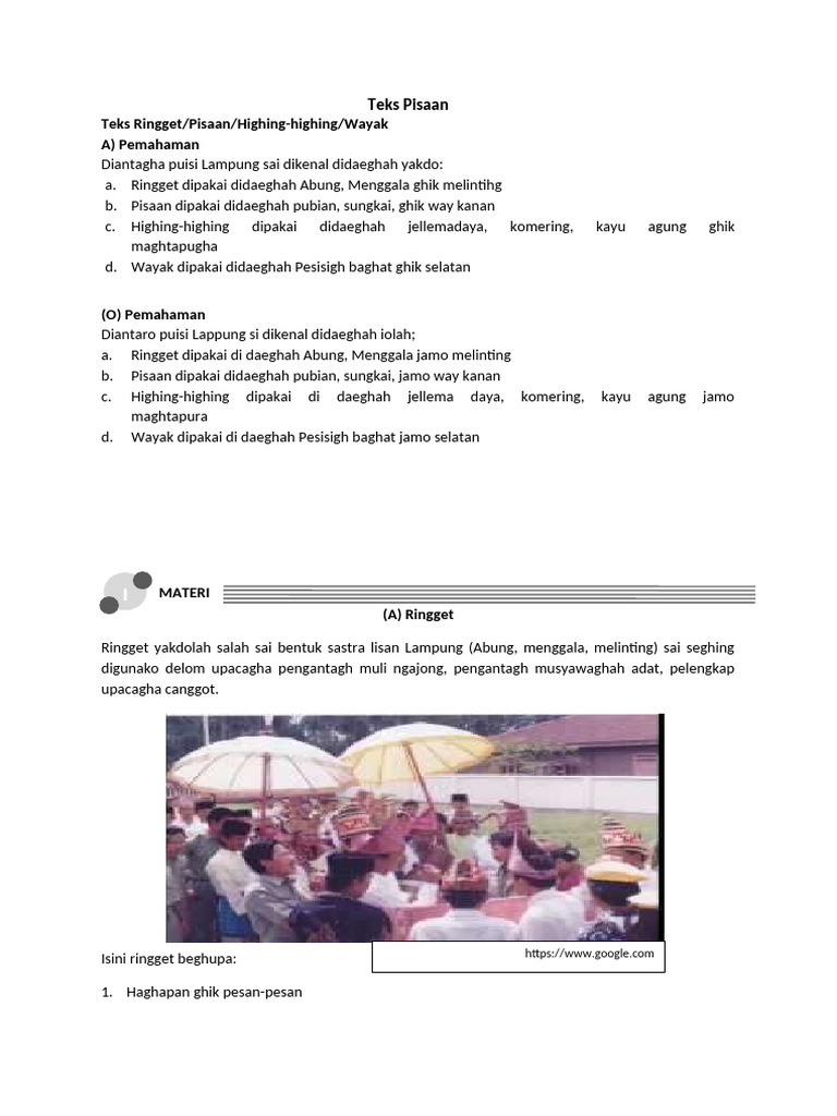 Teks Pisaan | PDF