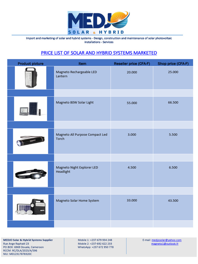 230406_MSHSS_Price list of Magneto systems_EN | PDF