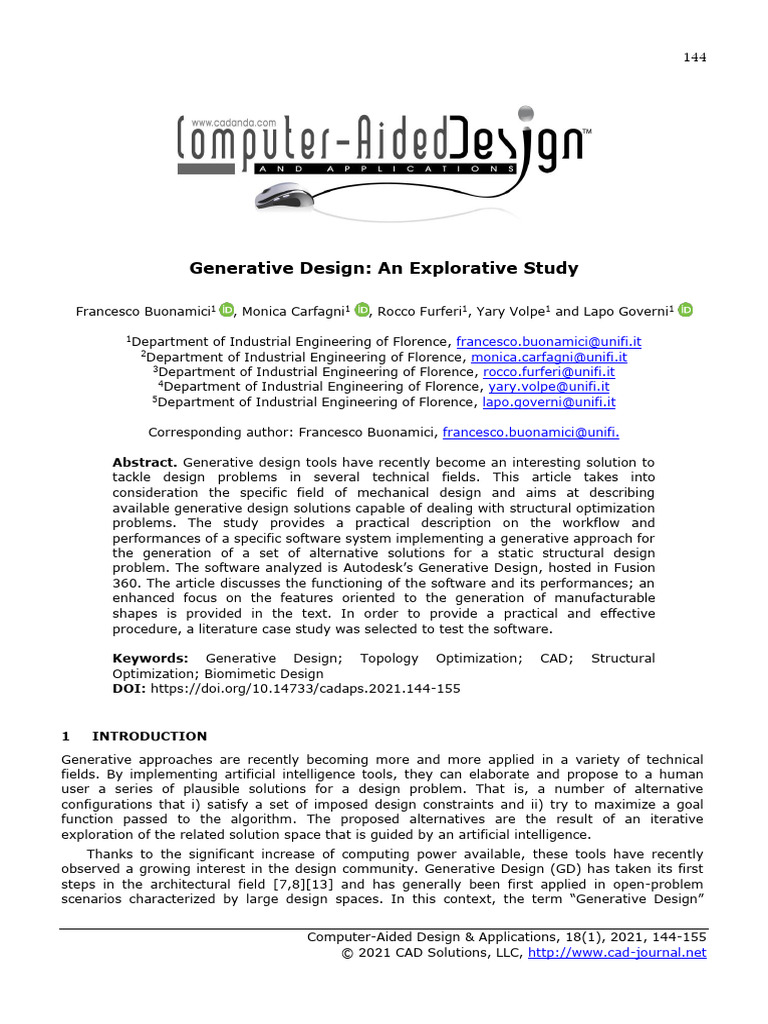 Generative Design: An Explorative Study | PDF | Computer Aided Design ...
