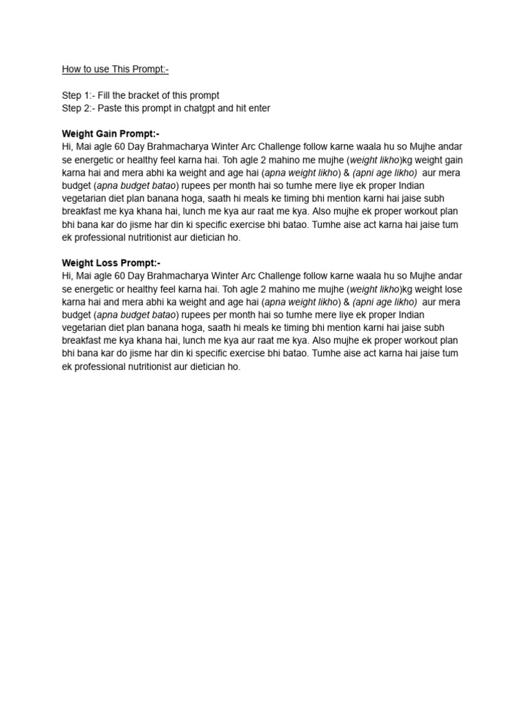 Diet-Workout Plan | PDF