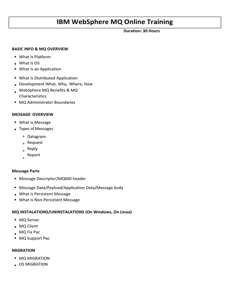 MQ Admin Training SVR Technologies | PDF | Distributed Computing Architecture | Computer Networking