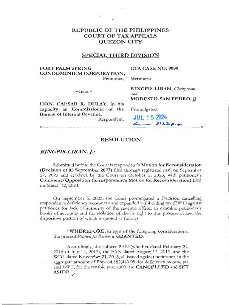 Cta 3S CV 09999 M 2024jul15 Ass | PDF | Registered Mail | Mail