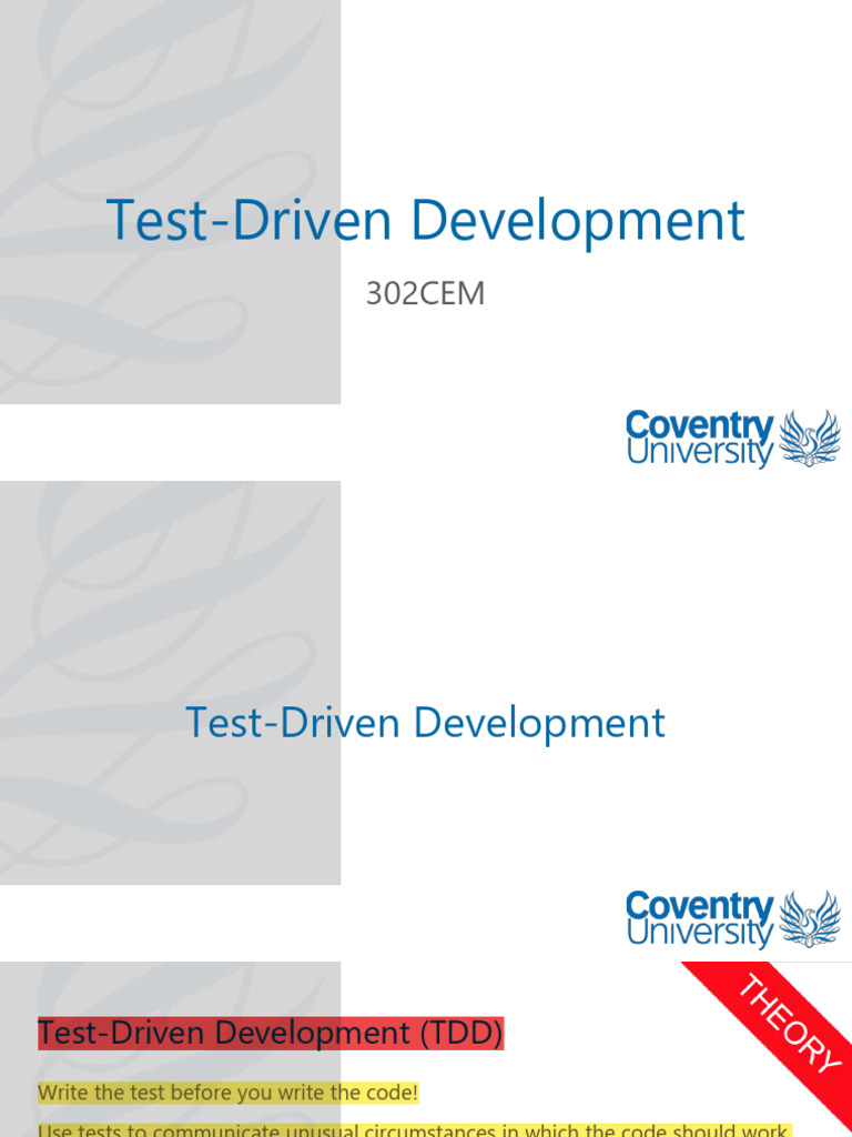 07 Test-Driven Development | PDF | Test Driven Development | Unit Testing