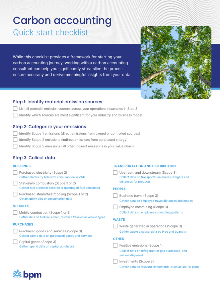 Checklist - Carbon Accounting Quick Start Checklist | PDF | Economies ...
