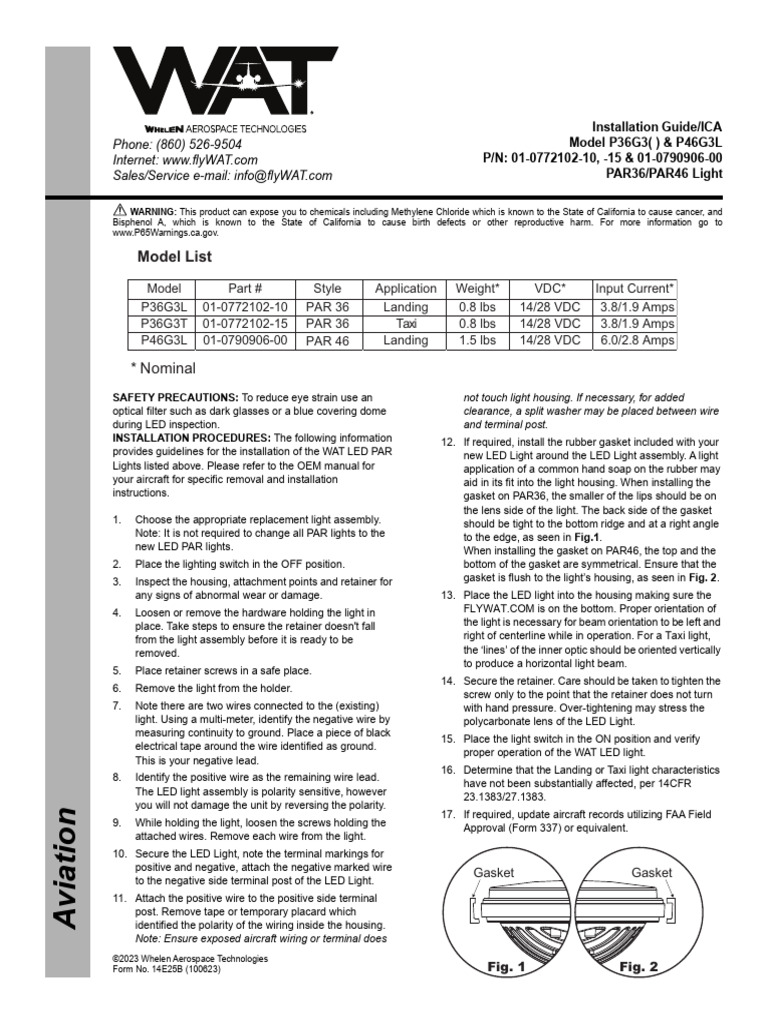 Ica Wat Form 14e25b (100623) Model P36G3 & P46G3L | PDF | Manufactured ...