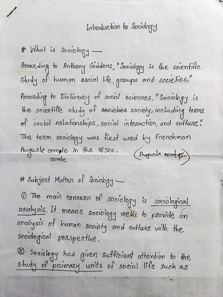 Sociology Note | PDF