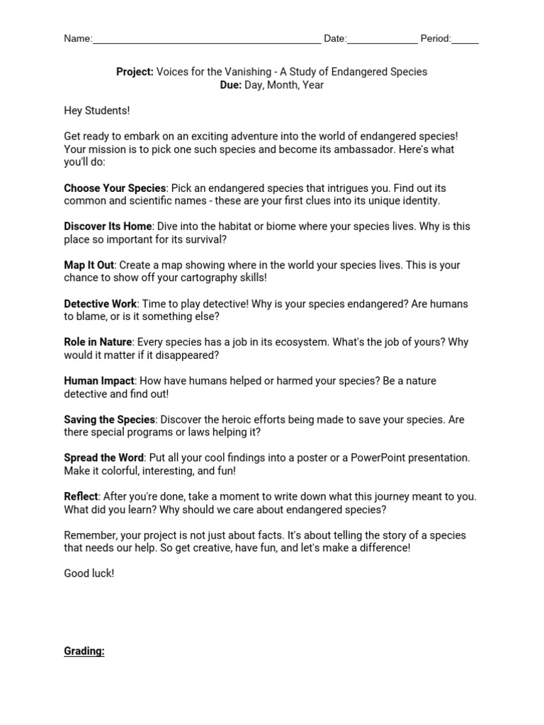 A Study of Endangered Species | PDF | Endangered Species | Cognition