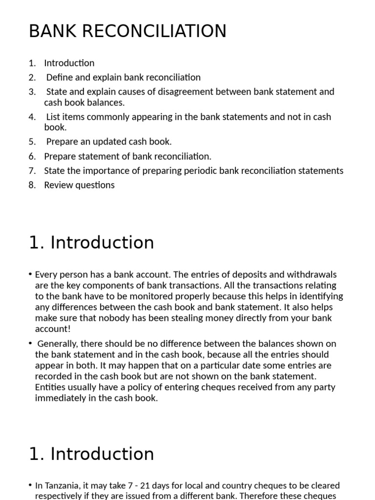 Bank Reconciliation Process Explained | PDF | Banks | Cheque