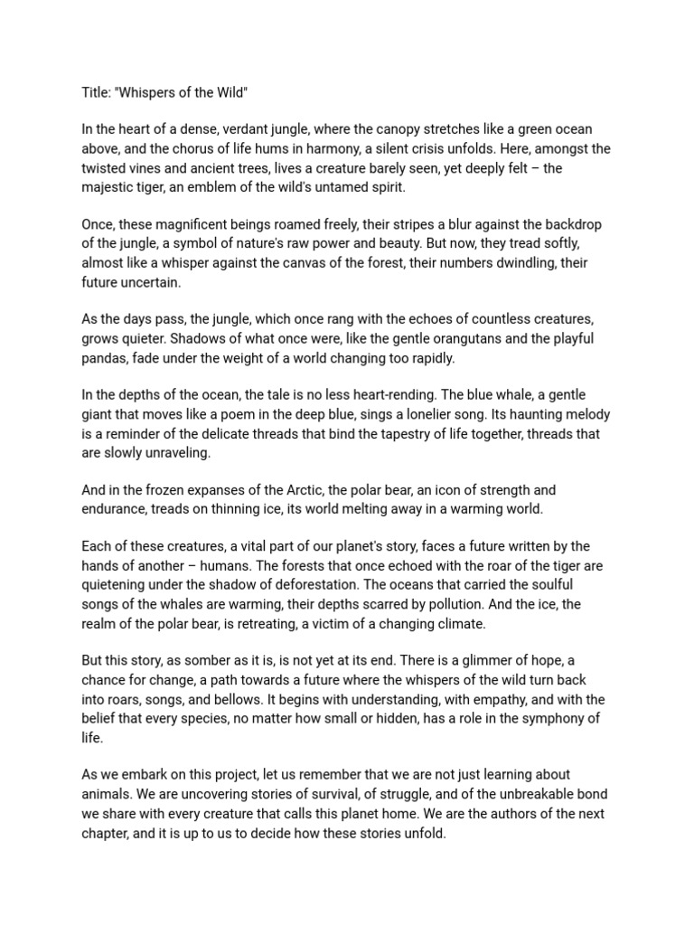Wildlife Conservation Call | PDF