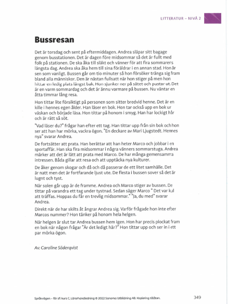 Bussresan Novell Text | PDF