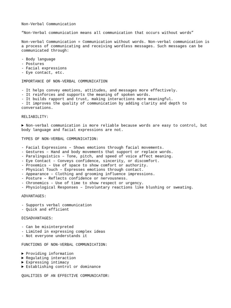 Understanding Non-Verbal Communication | PDF | Nonverbal Communication ...