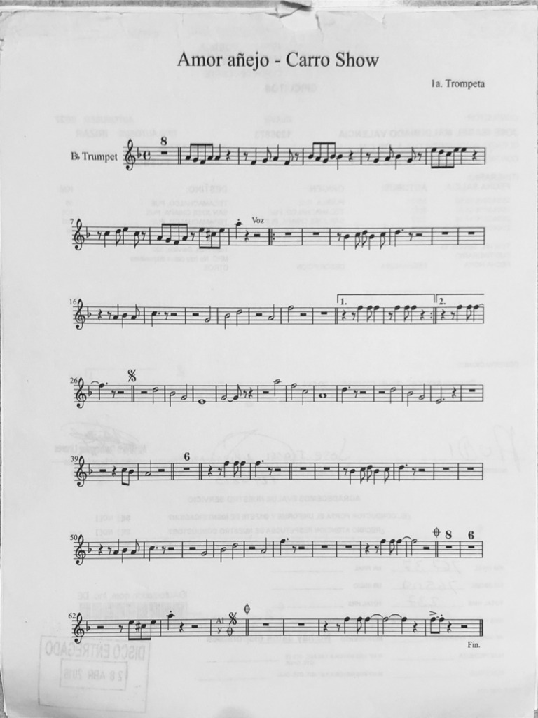 amor añejo trompeta 1 | PDF